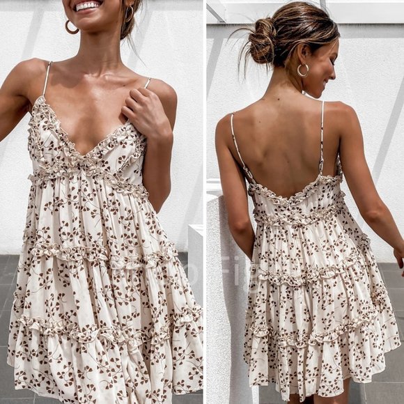 Shop Fig | Dresses | New Floral Print Ruffled Summer Party Wild Bloom ...